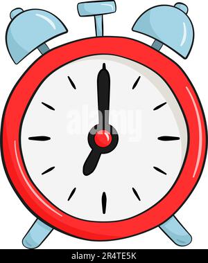 clock of red color on white background vector illustration design Stock ...