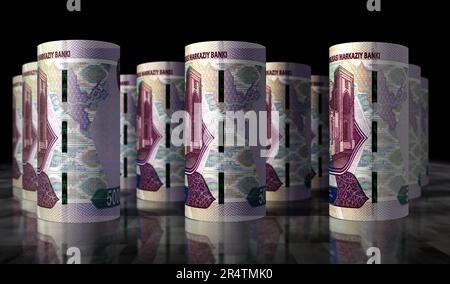 Uzbekistan money Uzbek Sum money rolls 3d illustration. 50000 UZS ...