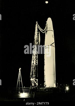 US Air Force Thor intermediate range ballistic missile being launched ...