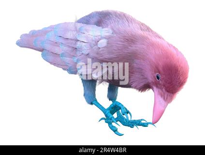 3D rendering of a pink crow isolated on white background Stock Photo ...