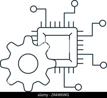 Mechatronics icon. Monochrome simple sign from engineering collection ...