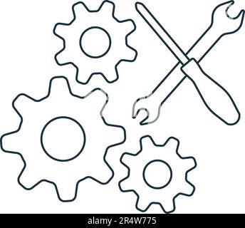 Mechanical icon. Monochrome simple sign from engineering collection ...