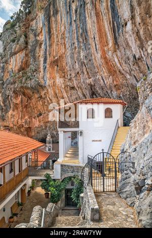 Nuns cells and guesthouses, chapel at Elonas Monastery, female ...