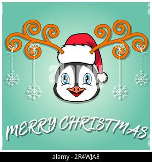 christmas penguin face Stock Vector Image & Art - Alamy