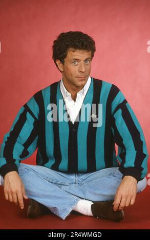 Studio portrait of French animator and actor Georges Beller, circa 1987 ...