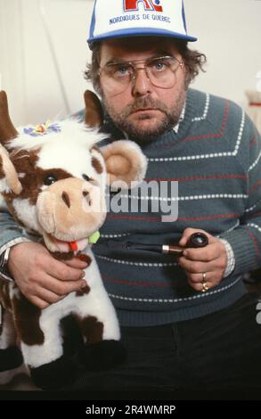 Portrait of the French actor Maurice Risch at home circa 1988 Stock ...