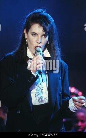 The French singer Dani on the set of the French variety show "Childéric ...