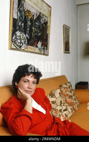French journalist Anne Sinclair during a photo session at her home in ...