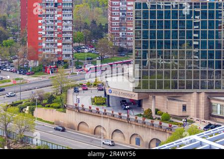 This is an aerial view of the five-star Hyatt Terraces Hotel which ...