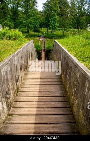 29 May, 2023, Halsteren, Netherlands Watchtower near the Moses bridge ...