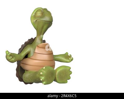 turtle cartoon doing yoga, 3d illustration Stock Photo - Alamy