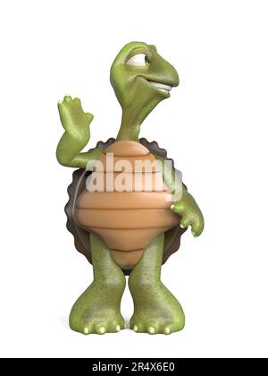 turtle cartoon doing yoga, 3d illustration Stock Photo - Alamy