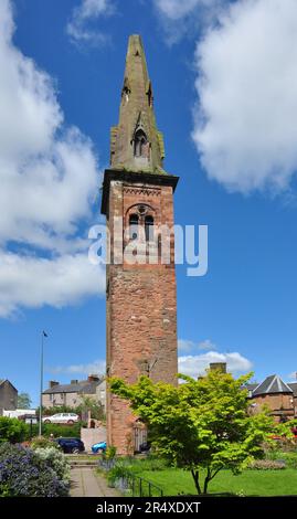 Remaining cathedral tower, with spire, at St Andrew's Catholic Church ...