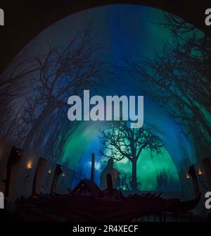 Interior inside of the Viking Ship Museum Stock Photo - Alamy