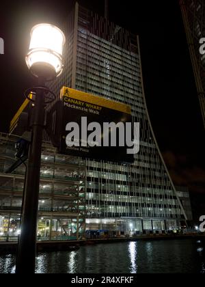 Mackenzie Walk sign, Canary Wharf, London UK Stock Photo - Alamy