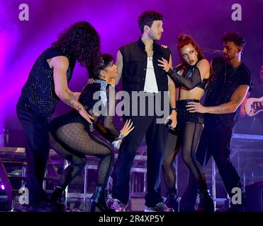 Sebastián Yatra, during his presentation at the Fiestas del Pitic 2023 ...