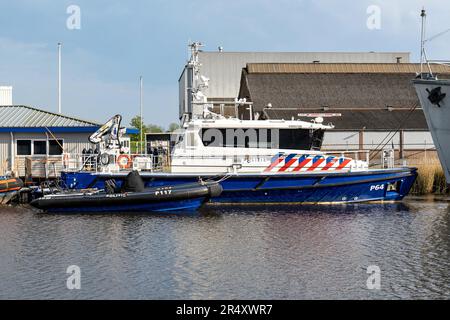 Dutch harbour police patrol boat p5 in the port of Rotterdam Zuid ...