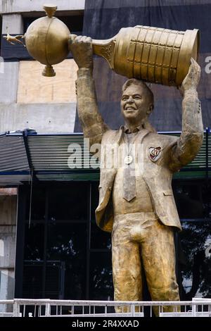 A statue of the former coach of the River Plate soccer club, Marcelo ...