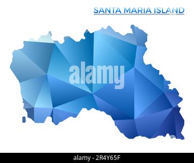 Santa Maria Island geometric map. Stencil shape of Santa Maria in low ...
