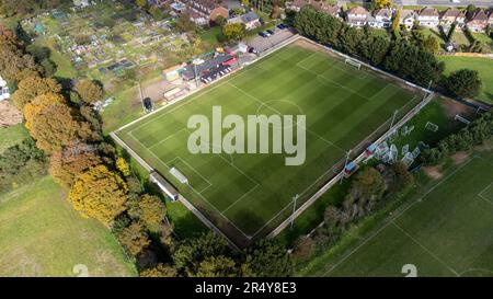 Aerial view of Leg O'Mutton Field, home of Cobham FC Stock Photo - Alamy