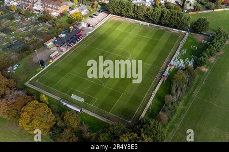 Aerial view of Leg O'Mutton Field, home of Cobham FC Stock Photo - Alamy