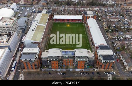An aerial view of Brisbane Road. The home of Leyton Orient FC Stock ...