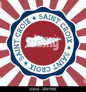 Saint Croix logo. Badge of the island. Layered circular sign around ...