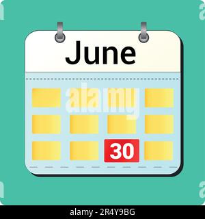 calendar vector drawing, date June 14 on the page Stock Vector Image ...