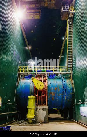 Large pipe with water regulation system in hydroelectric power plant ...
