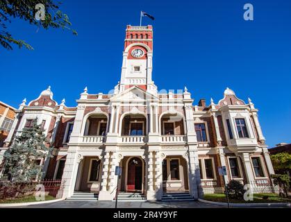 The Toowoomba City Hall, a two-storeyed masonry building, was built in ...