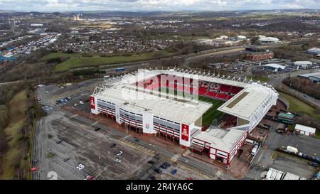 Aerial view of the Bet365 Stadium, home of Stoke City FC. The ground is ...