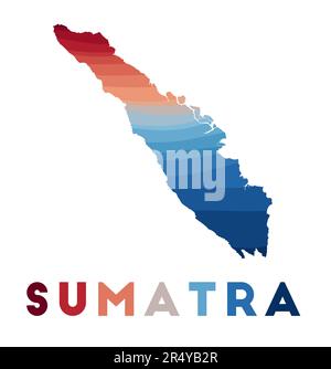 Sumatra island map in Indonesia. Simple outline. Vector hand drawn ...