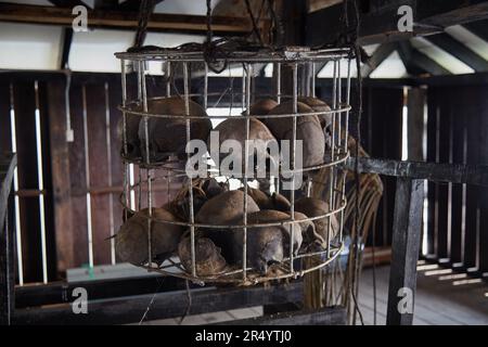 The traditional Annah Rais longhouse outside of Kuching, Sarawak ...