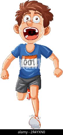Exhausted Runner Cartoon Character illustration Stock Vector Image ...