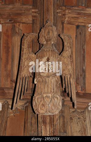 St Mary's Church Cilcain Wales - roof with alternating arch-braced and ...