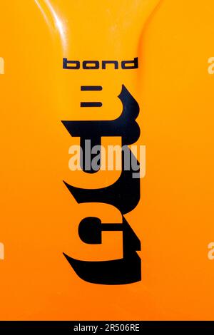 classic vintage three wheeler 1971 orange Bond Bug designeed by Tom ...