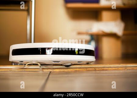 robot vacuum cleaner between cleans between the doorway in the bathroom ...