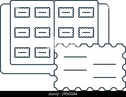 Philately icon. Monochrome simple sign from hobby collection. Philately ...