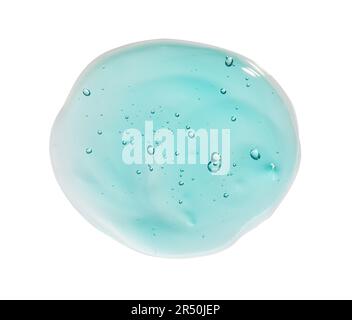 Sample of turquoise facial gel on white background, top view Stock ...