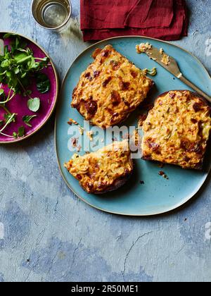 Welsh rarebit. Toasted cheese savoury snack. UK Food Stock Photo - Alamy