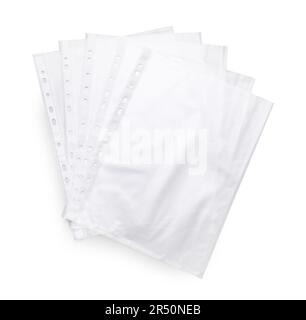 Punched pockets isolated on white, top view Stock Photo - Alamy