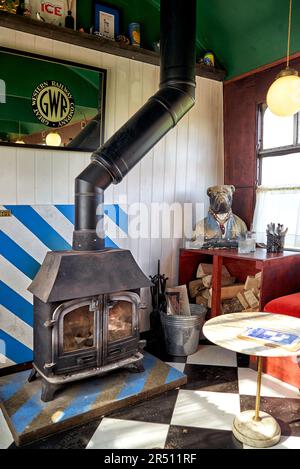 Unusual conversion Interior of a train carriages to a cafe and diner ...