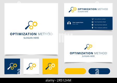 Optimization method logo design with editable slogan. Branding book and ...