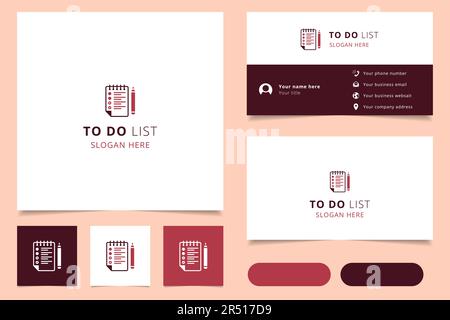 Task list logo design with editable slogan. Branding book and business ...