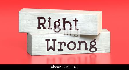 WRONG text on red brown ribbon badge stamp Stock Photo - Alamy