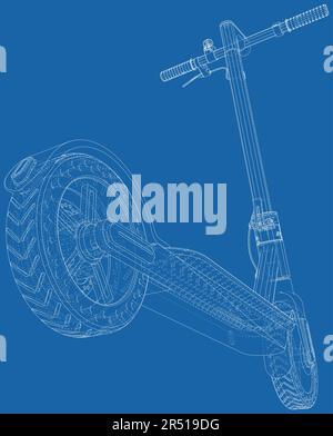 Scooter. Vector Illustration. The layers of visible and invisible lines ...