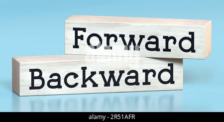 Forward, backward - words on wooden blocks - 3D illustration Stock ...