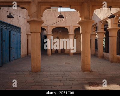 Al seef old historical district with traditional Arabic architecture ...
