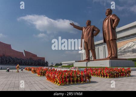 national celebration at The Mansu Hill Grand Monument in pyongyang ...