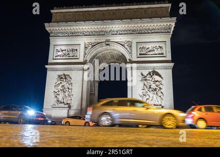 The Victory Gate in Paris. Arc de Triomphe and Champs Elysees Stock ...